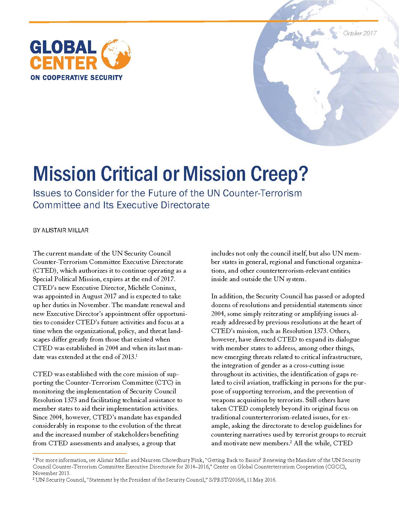 Mission Critical or Mission Creep? Issues to Consider for the Future of ...